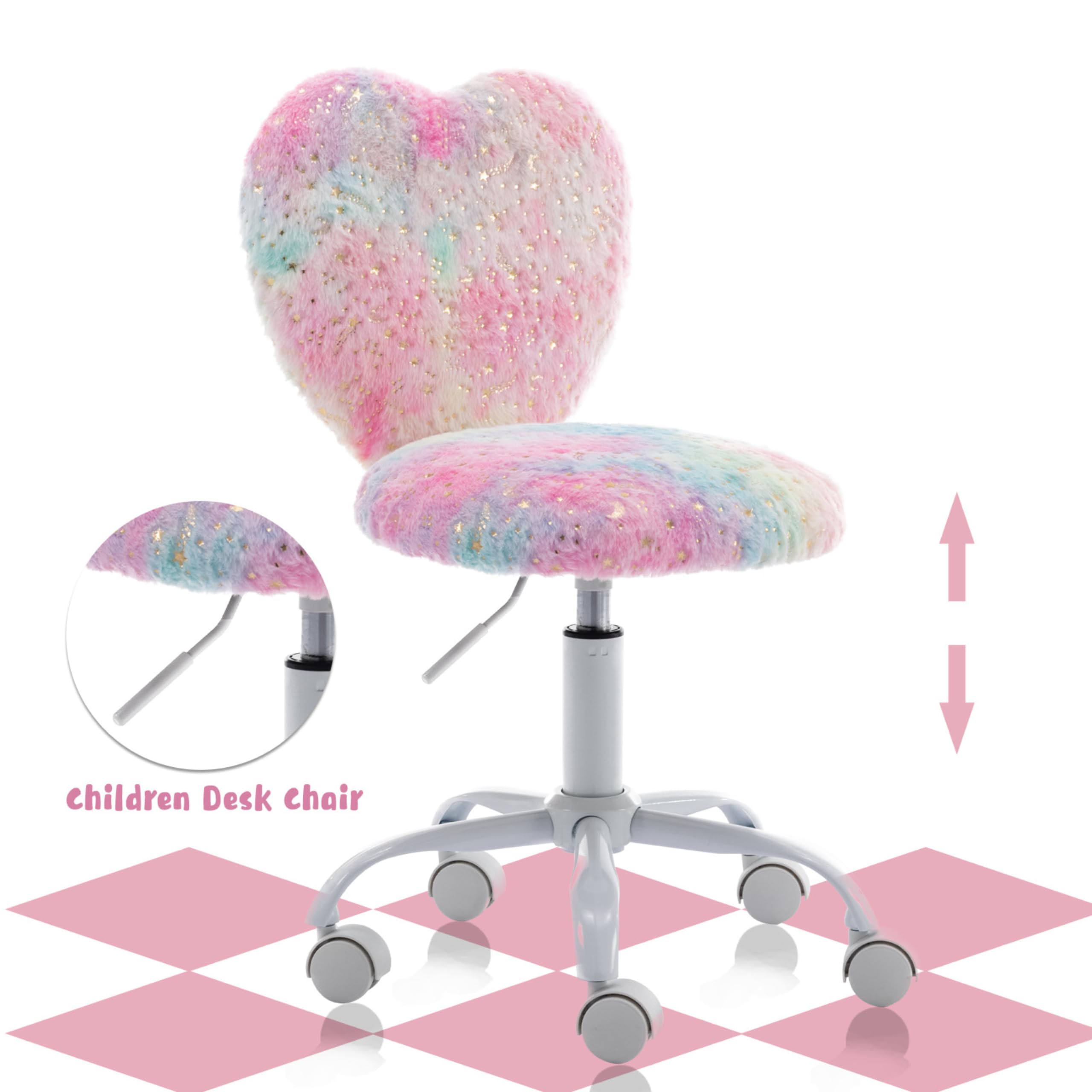 Kmax Kids Rolling Cute Desk Chair Swivel Office Chair 1 Piece 1412