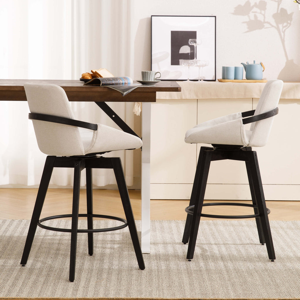 CIMOTA 26"H Swivel Curved Back Counter Stools Set of 2 - 3088CS