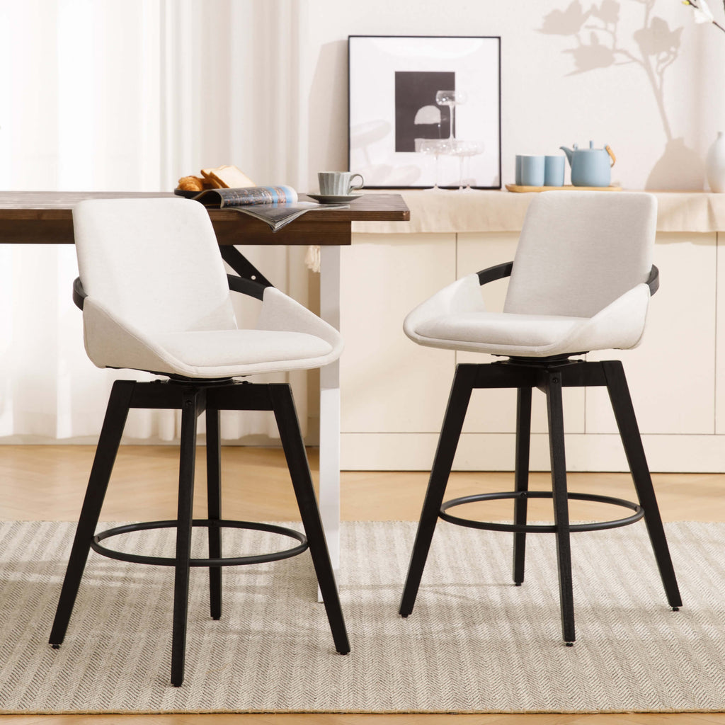 CIMOTA 26"H Swivel Curved Back Counter Stools Set of 2 - 3088CS
