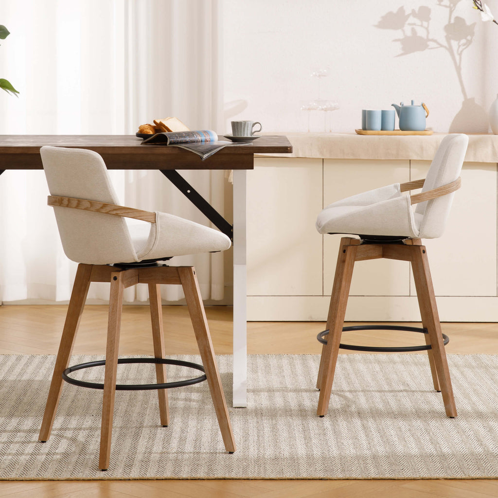 CIMOTA 26"H Swivel Curved Back Counter Stools Set of 2 - 3088CS