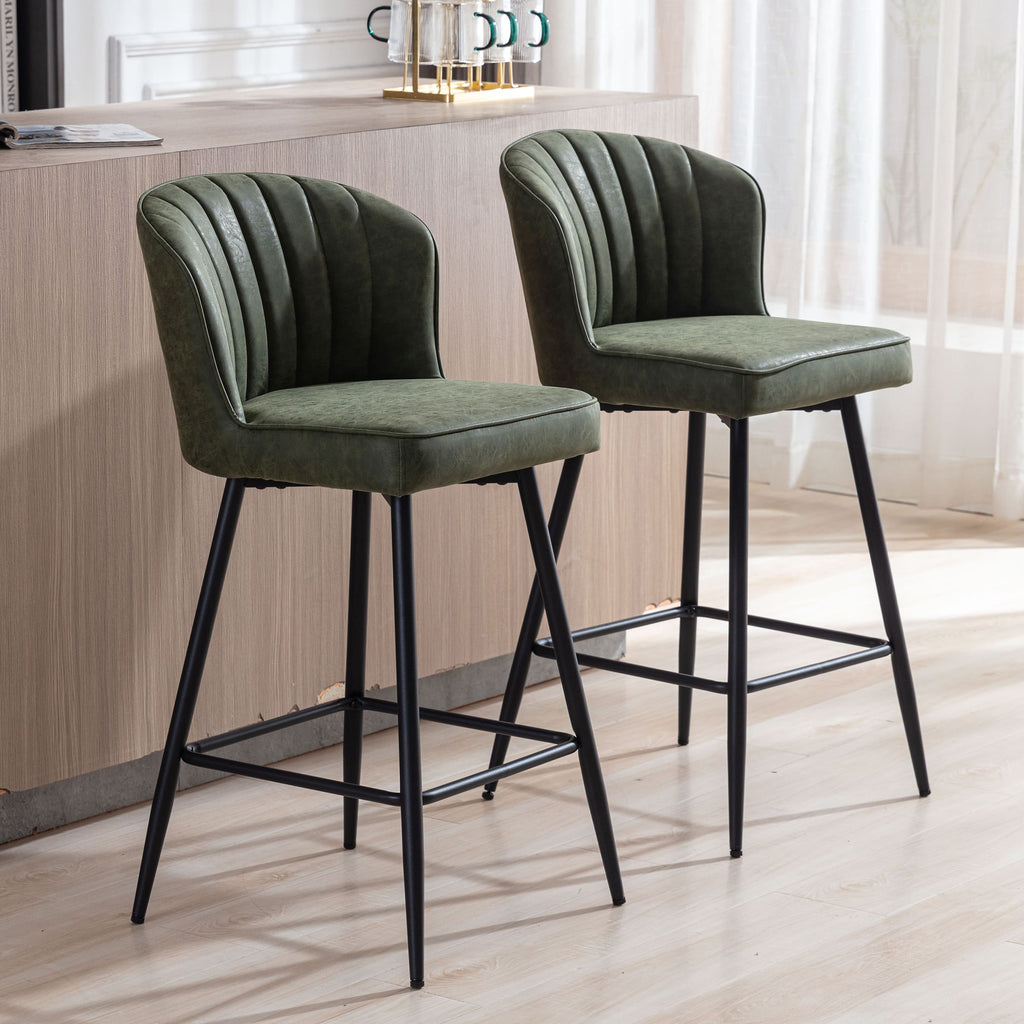ROCITY Curved Back Counter Stools Set of 2 - 8684CS
