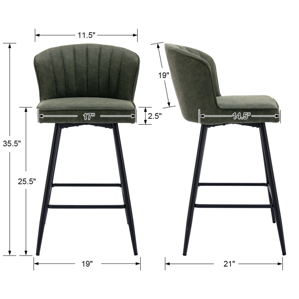 ROCITY Curved Back Counter Stools Set of 2 - 8684CS