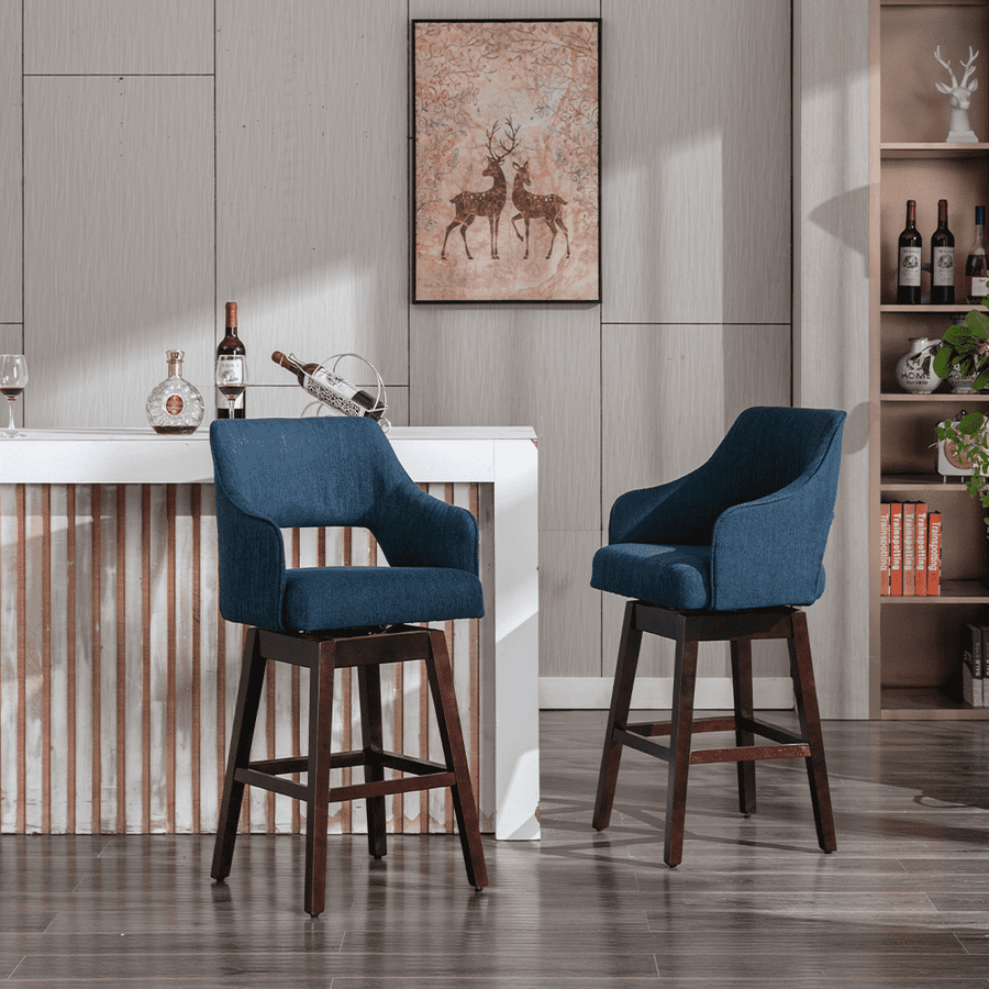 Chairus 27"H Open Back Swivel Bar Stools 6550