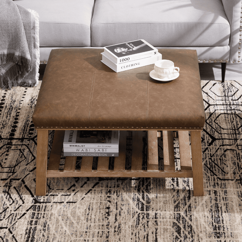 CIMOTA Rivet-Trimmed Storage Coffee Table - 2204