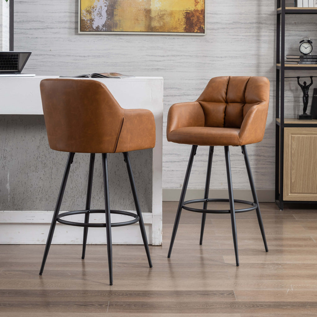 VESCASA Modern Bar Stools with Back Set of 2 - 5117BS