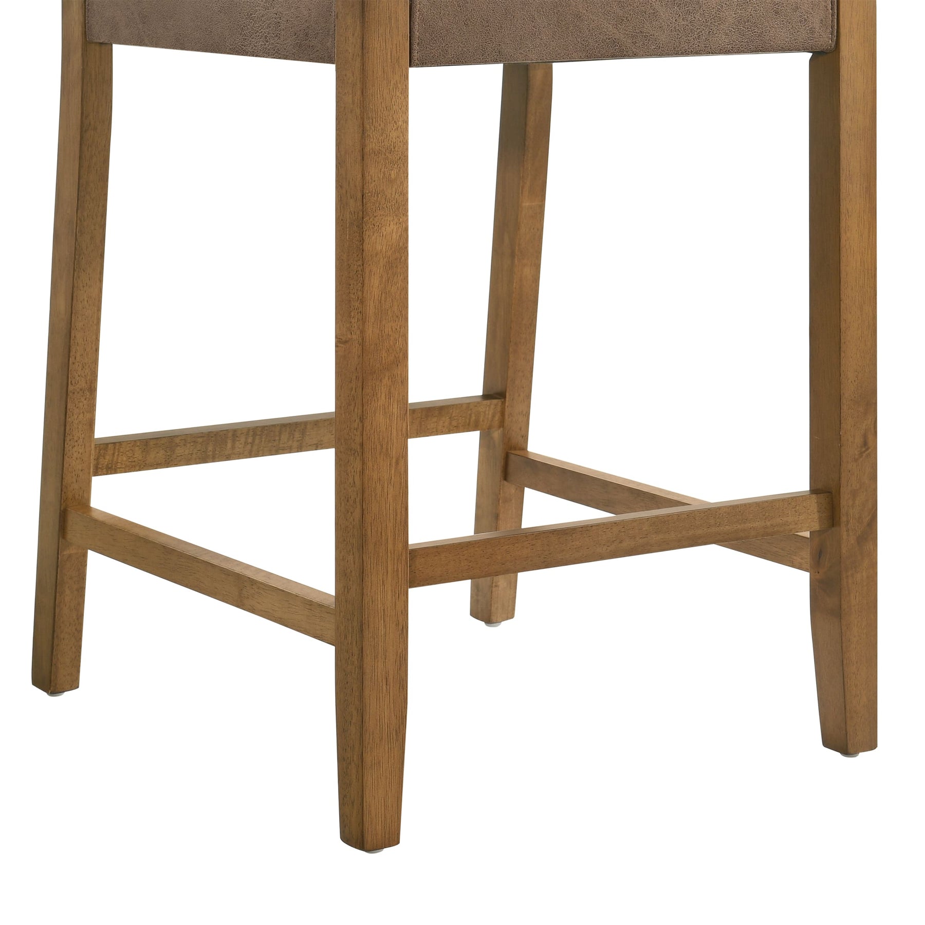 Kmax Mid Century Leather Rattan Bar Stools Set of 2 - 50080CS