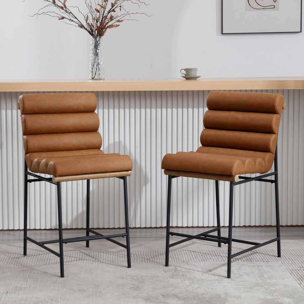 25" Modern Tufted Armless Upholstered Counter Stools - 5793CS