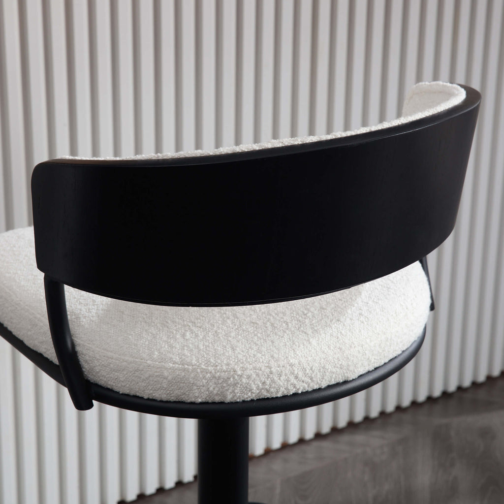 ROCITY Adjustable Swivel Curved Back Bar Stools Set of 2 - 3184CS