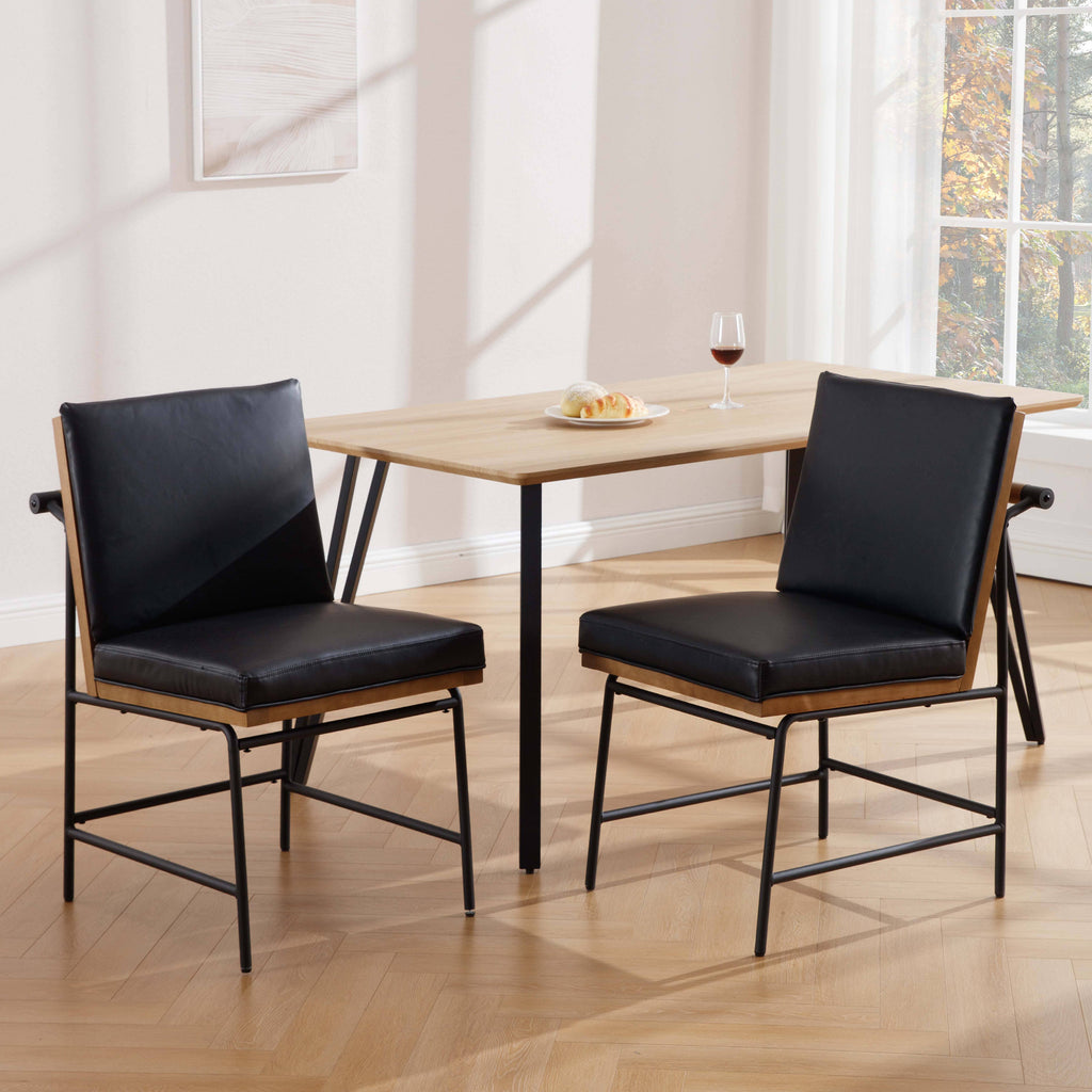 Metal Legs Armless Dining Chairs Set of 2 - 1912DC