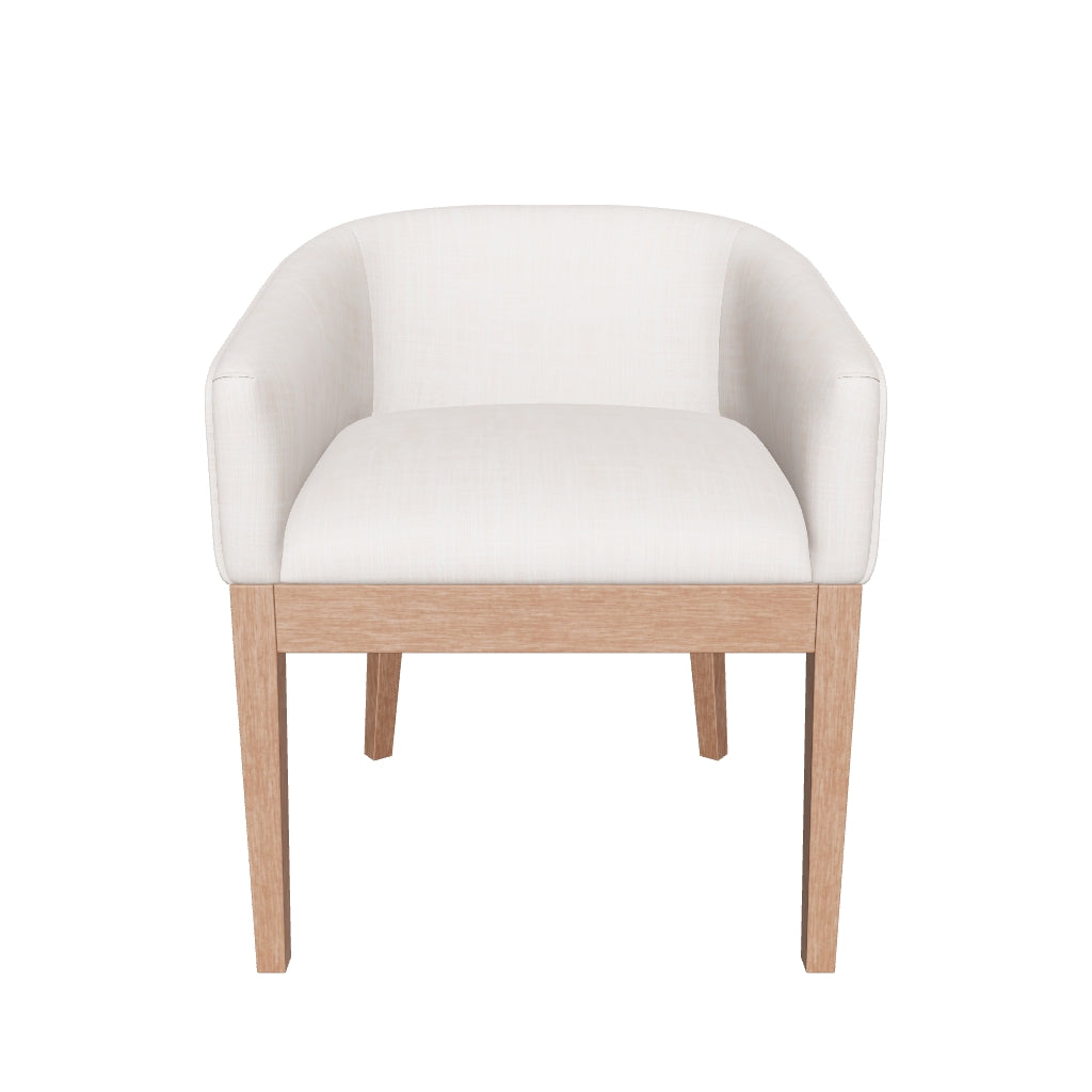 Modern Upholstered Slope Arm Barrel Dining Chairs Set of 2 - 1851